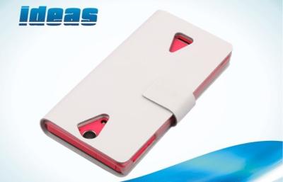 Cina Cassa di cuoio del portafoglio del telefono cellulare di progettazione per Xperia LT29i, modello semplice di litchi in vendita