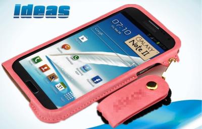 Cina Casi di cuoio di cucito di vibrazione di Apple Iphone 4G 4S delle coperture di sostegno rosa molle della mano in vendita