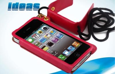 Cina Casse rosse del cuoio di iPhone di Apple del portafoglio, iPhone magnetico 5 coperture di cuoio in vendita