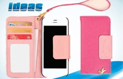 Китай Магнитные случаи кожи iPhone Яблока, случай бумажника iPhone5 бумажника розовый продается