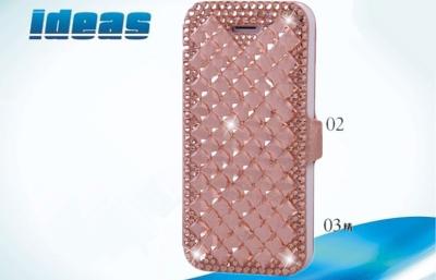 Cina Lanci la cassa di cuoio iphone4/5/6 gialli del diamante delle casse del cuoio di Apple Iphone in vendita