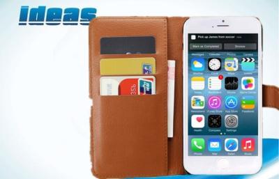中国 iPhone 6 つの携帯電話の革袋/ブラウン PU の革札入れの箱 販売のため