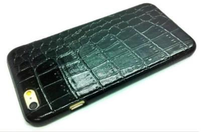 Cina Cassa nera di lusso professionale del cuoio di Iphone del coccodrillo, accessori del telefono cellulare in vendita