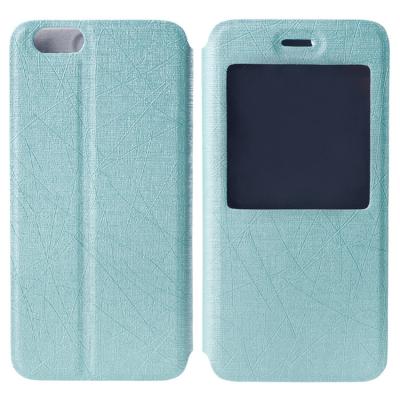 Cina Copertura blu diritta della cassa del cuoio di Apple Iphone di iPhone 6 con la grande finestra per le ragazze in vendita
