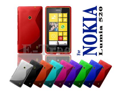 Cina Linea molle rosso della copertura S del telefono cellulare di Lumia 520 Nokia del modello della radura di caso in vendita