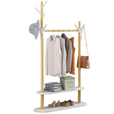 Cina Supporto su ordinazione del gancio dello scaffale del cappotto dell'abbigliamento di Pinewood con il portascarpe in vendita