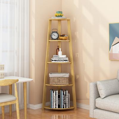 Cina scaffale d'angolo di legno di legno solido contermperary dello scaffale per libri della scala di 5 scaffali in vendita