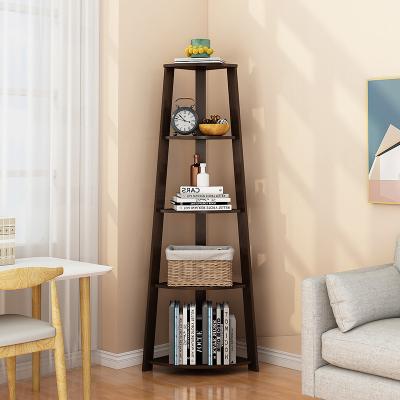 Cina scaffale d'angolo di legno di legno solido contermperary dello scaffale per libri della scala di 5 scaffali in vendita