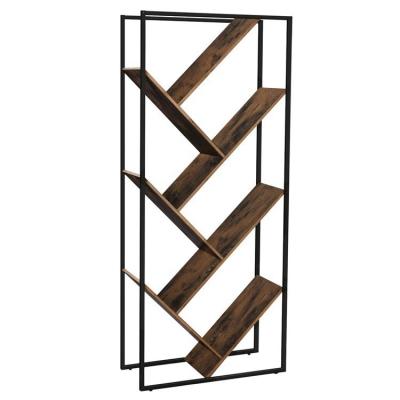 Cina Metallo diagonale asimmetrico e scaffale a forma di di libro dell'albero moderno di legno degli scaffali in vendita