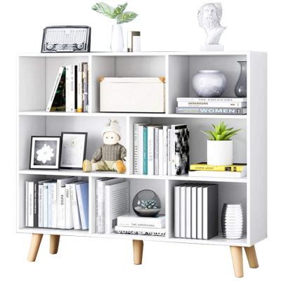Cina Metallo aperto bianco e fila di legno dello scaffale 3 degli scaffali di libro con 8 cubi in vendita