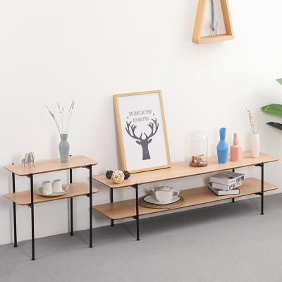 Cina Console di legno industriale T Shpe di media del supporto di 3 scaffali TV del MDF di BSCI in vendita