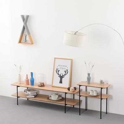 Cina Console di legno industriale T Shpe di media del supporto di 3 scaffali TV del MDF di BSCI in vendita
