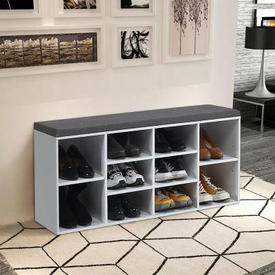 Cina Banco di legno di stoccaggio della scarpa di corridoio del Cubby di 2 file con la scanalatura del cuscino 10 in vendita