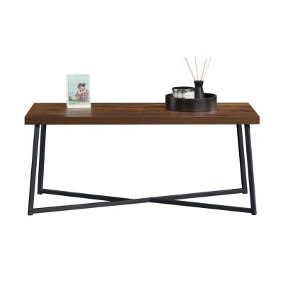 Cina Stile moderno all'aperto del tavolino da salotto di legno e del metallo di incastramento del ODM con le gambe trasversali in vendita