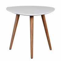 China White Round Solid Beech Wood Coffee Table MDF Top for sale