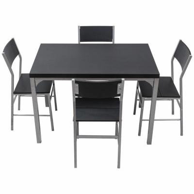 Cina Il tavolo da pranzo nero di legno domestico ha messo 4 sedie di Seater con la struttura del metallo in vendita