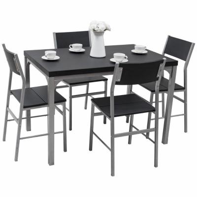 Cina Il tavolo da pranzo nero di legno domestico ha messo 4 sedie di Seater con la struttura del metallo in vendita