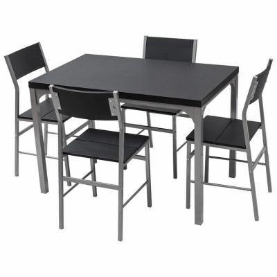 Cina Il tavolo da pranzo nero di legno domestico ha messo 4 sedie di Seater con la struttura del metallo in vendita