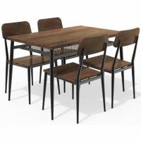 China Midcentury Rectangular Rustic Dining Table And Bench Set with 4 chairs for sale