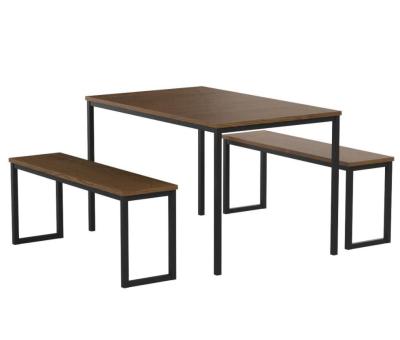 Cina il tavolo da pranzo di legno e la sedia del MDF dell'angolo della cucina 3pcs hanno messo con due banchi in vendita