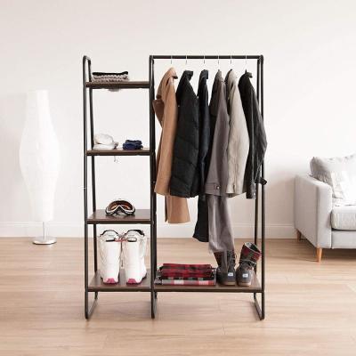 Cina Fila di legno dello scaffale 4 del supporto del panno del Governo moderno del guardaroba della camera da letto in vendita