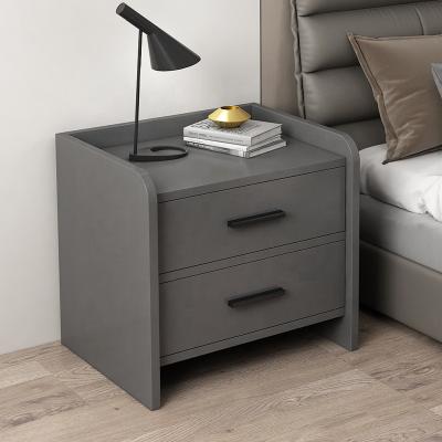 Cina Eco Friendly Timber Bedside Table Gray White 2 Drawer Nightstand in vendita
