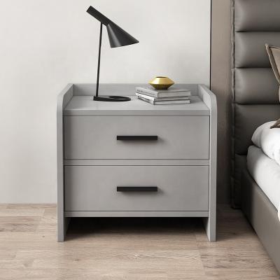 Cina Eco Friendly Timber Bedside Table Gray White 2 Drawer Nightstand in vendita