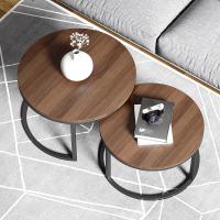 China Metal Solid Wooden Round Circular Nesting Coffee Tables For Sofa BedSide for sale