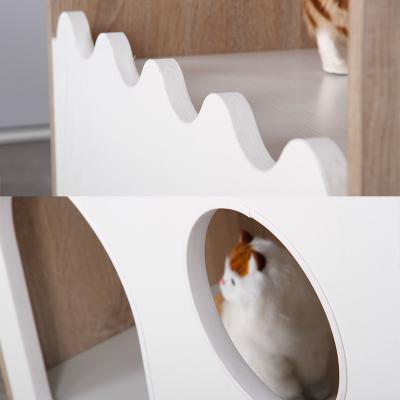 Cina Camera di legno dell'interno sostenibile Cat Den With Storage dell'animale domestico del ODM in vendita