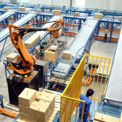 China EBILTECH Automatic Feed Cartons Bags Bottles Robot Palletizer  Machine for sale