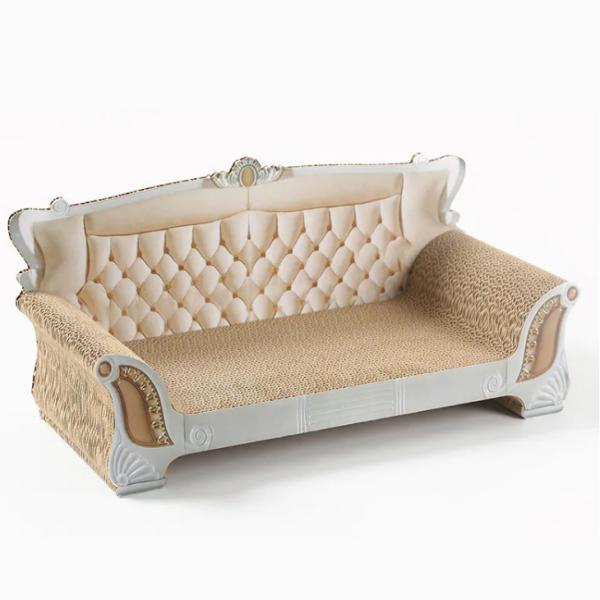 Quality Sofa-shaped Cat Scratching Board High-density Corrugated Paper Won't Drop Crumbs for sale