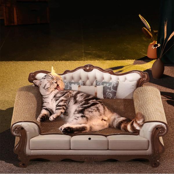 Quality Can Catch Can Lie Sofa Shape Cat Scratch Board High-Density Corrugated Paper for sale