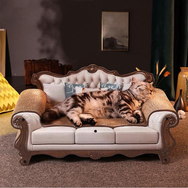 Quality Can Catch Can Lie Sofa Shape Cat Scratch Board High-Density Corrugated Paper for sale