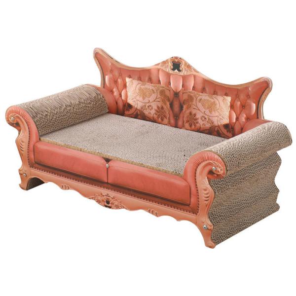 Quality Cat Claw Sharpening Supplies Corrugated Paper Sofa Shape Cat Scratching Board for sale