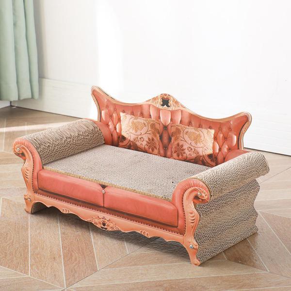 Quality Cat Claw Sharpening Supplies Corrugated Paper Sofa Shape Cat Scratching Board for sale