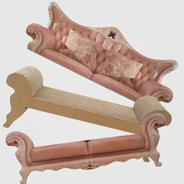 Quality Cat Claw Sharpening Supplies Corrugated Paper Sofa Shape Cat Scratching Board for sale