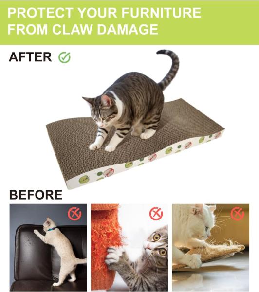 Quality Premium Corrugated Cat Scratching Board with Catnip Indoor Cat Furniture Durable for sale