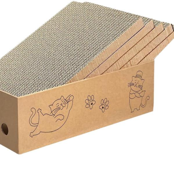 Quality 5 Pack High Quality Cat Scratcher Board Corrugated Paper Pet Interactive Toy for sale