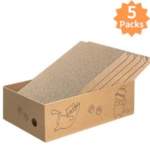 Quality 5 Pack High Quality Cat Scratcher Board Corrugated Paper Pet Interactive Toy for sale