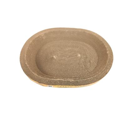 China Oval Shape Cat Scratching Board Can Play and Sleep Cat Scratching Board for sale