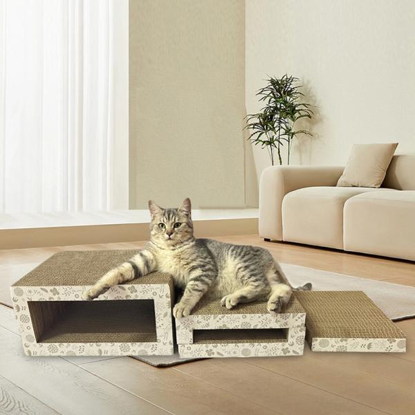 Quality Cat Scratch Board Cat Scratcher with Bell BalL Box Set Cat Scratching Board Multiple Combinable Combination Shapes for sale