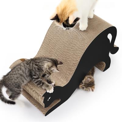 China Cat Shape Cat Scratching Board Play Toy Great for Cat Playing Hiding and Scratching Durable Scratcher Boards for Indoor Kitty for sale