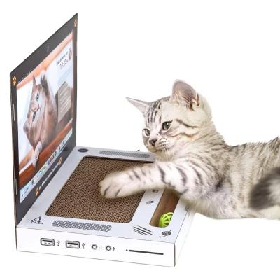 China Corrugated Cat Scratching Board Computer-Shaped Cat Scratching Board Hot Sell Laptop Scratcher Cat Toy for sale