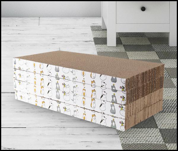 Quality 4 Pack Cat Scratch Pad with Box, Cardboard Cat Scratcher for Indoor Cats for sale