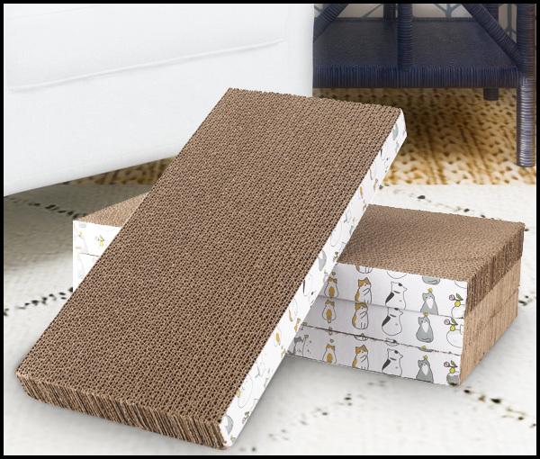 Quality 4 Pack Cat Scratch Pad with Box, Cardboard Cat Scratcher for Indoor Cats for sale
