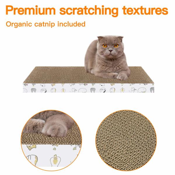 Quality 4 Pack Cat Scratch Pad with Box, Cardboard Cat Scratcher for Indoor Cats for sale