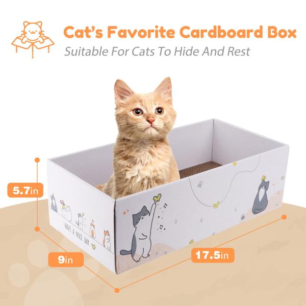Quality 4 Pack Cat Scratch Pad with Box, Cardboard Cat Scratcher for Indoor Cats for sale