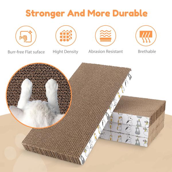 Quality 4 Pack Cat Scratch Pad with Box, Cardboard Cat Scratcher for Indoor Cats for sale