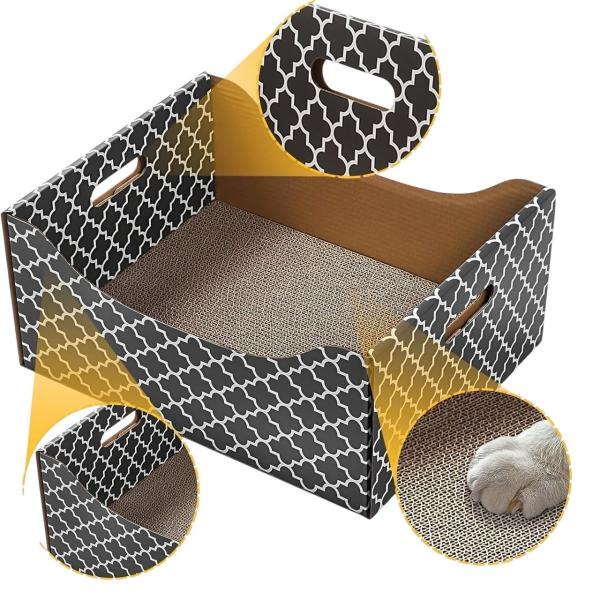 Quality Heavy Duty Double-Sided Cardboard Cat Scratcher Bed Indoor Cats' Refillable for sale