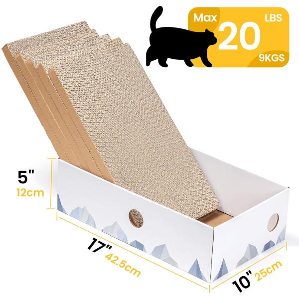 Quality Cat Scratcher Box with Heavy-Duty Double-Sided Cardboard Pad, Cardboard Lounger, for sale